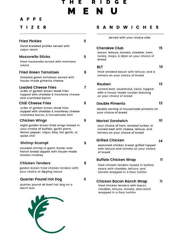 The Ridge Bar & Grill - Cherokee Ridge Country Club