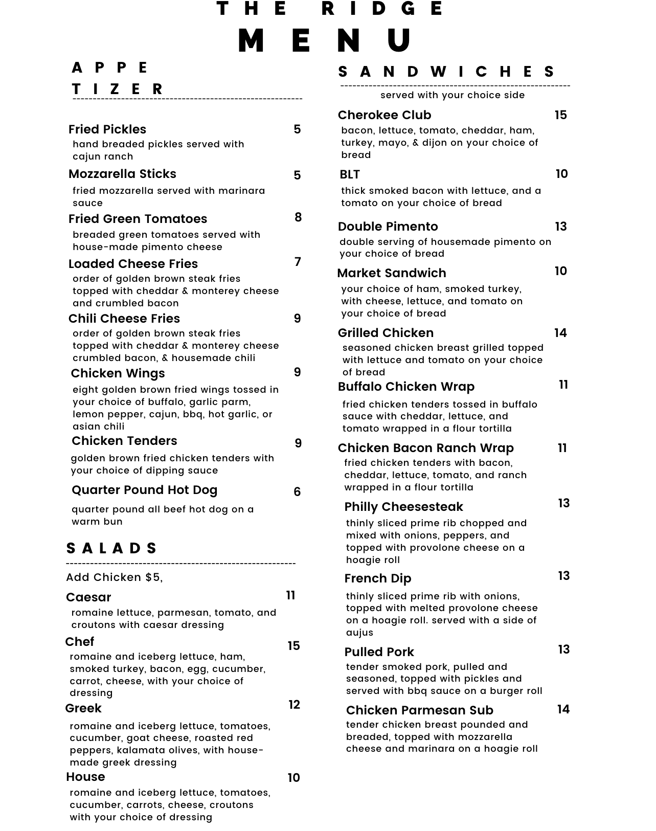 The Ridge Bar & Grill - Cherokee Ridge Country Club