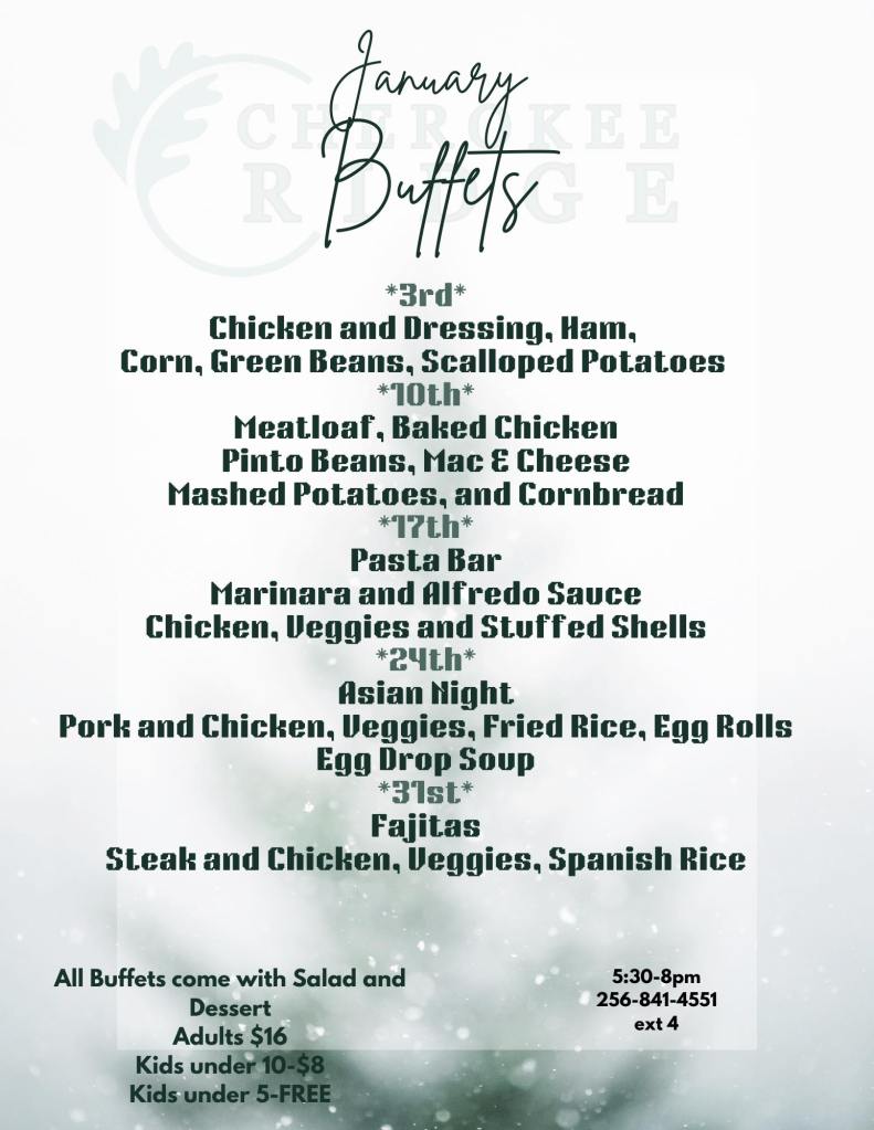 Friday Night Buffet - Cherokee Ridge Country Club