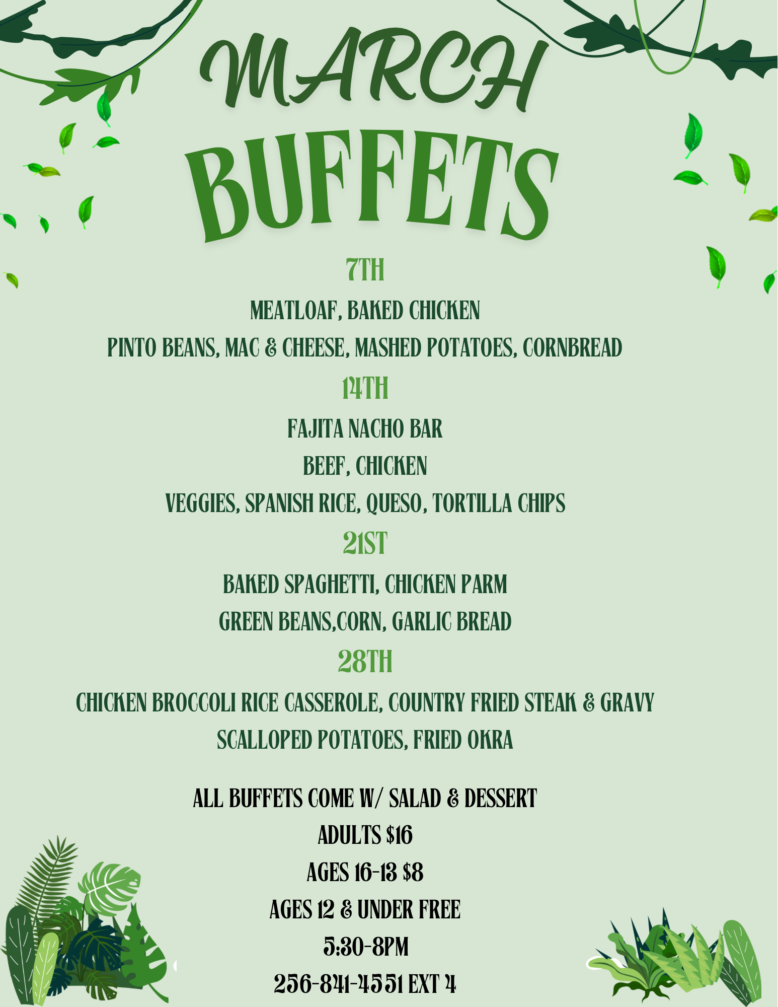 Friday Night Buffet - Cherokee Ridge Country Club